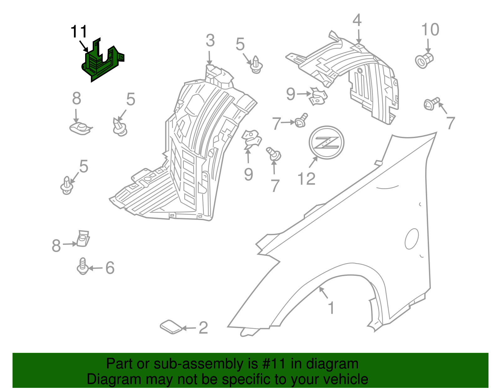2006-2009 Nissan 350Z Front Shield 63845-CF40A | Nissan RVA