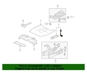 65613-TK6-A00ZZ - Bulkhead, R Rear Frame End 2009-2013 Honda Fit ...