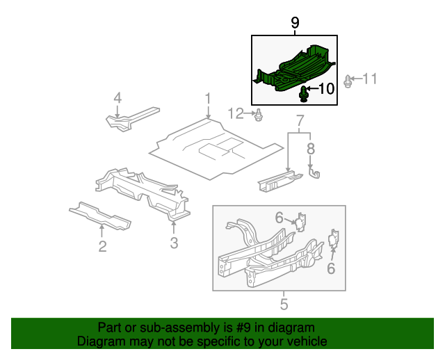 OEM 2009-2013 Honda Fit Cover, Rear Floor (Lower) 74642-TK6-A00 ...