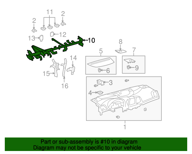 2009-2015 Toyota Venza Reinforcement 55330-0T010 | Toyota Parts Center