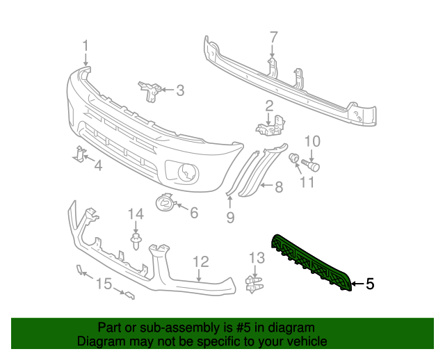 2004-2005 Toyota RAV4 Lower Grille 53113-42020 | Toyota Parts Center