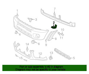 Toyota Bumper Cover Support Rail Part# 5253542010 | Toyota Of Colorado ...