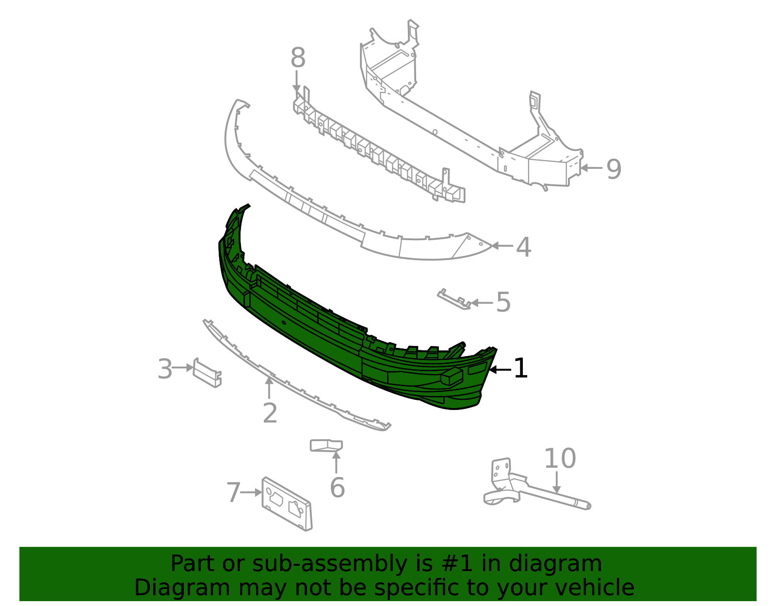 Genuine OEM Ford Part - Bumper Cover M1PZ-17626-E | Genuine OEM Ford ...