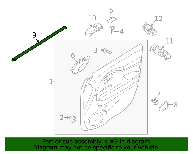 2017-2019 Kia Niro Belt Weather-Strip - Passenger Side (RH) 82241-G5000 ...