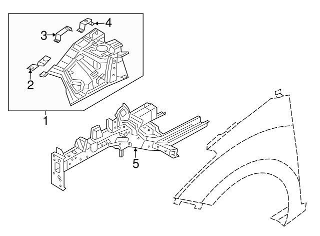 2013-2015 Hyundai Elantra GT Apron Assembly 64510-A5000 | QuirkParts