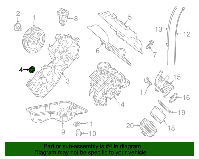 281-997-01-46 - Front Cover Seal 2016-2017 Smart Fortwo | Mercedes-Benz ...