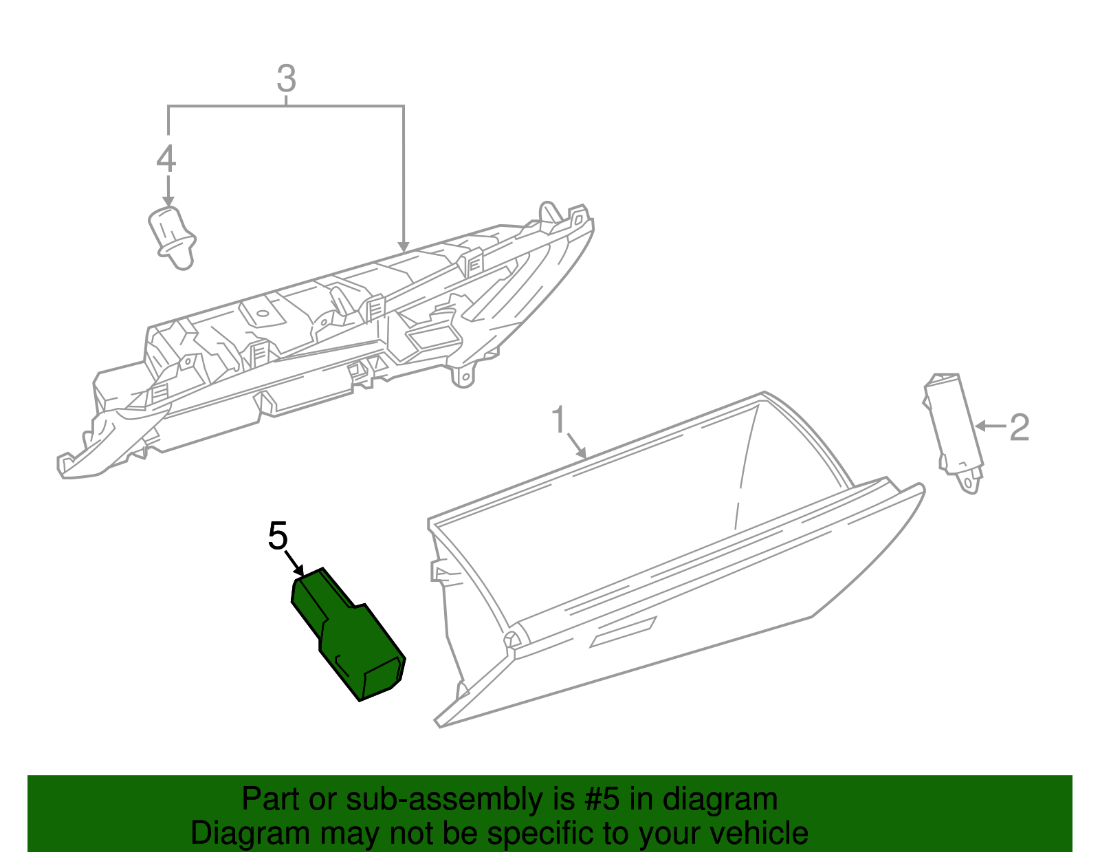 Genuine Toyota Glove Box Lamp part# 81080-0D010 for 2018-2021 Toyota C ...