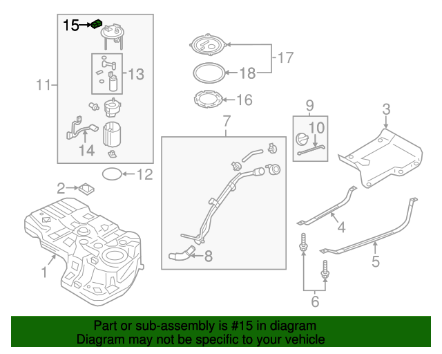 31435-3K600 - Fuel Tank Pressure Sensor 2007-2018 Hyundai ...