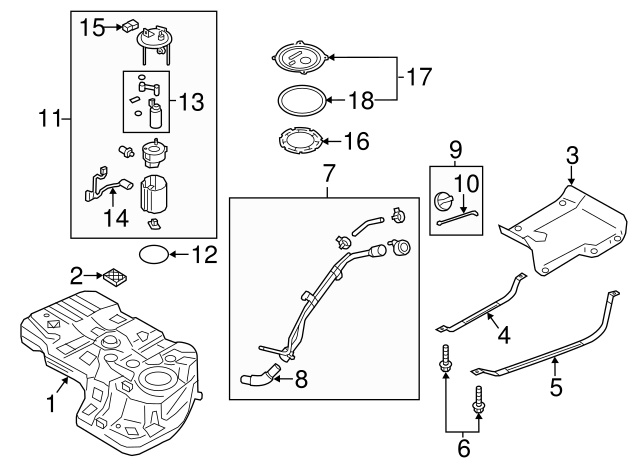 31110-4Z500 - Fuel Pump Assembly 2013-2018 Hyundai Santa Fe Sport ...