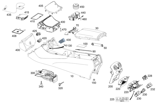 2015-2024 Mercedes-Benz Stowage Compartment 205-680-75-10 ...
