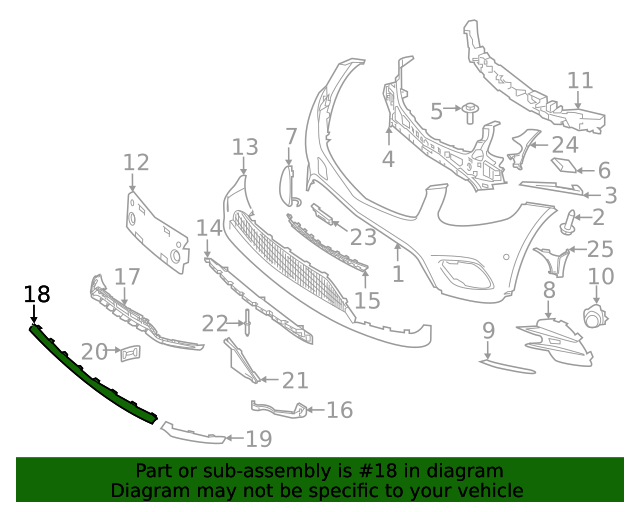 253-885-25-04 - Center Molding 2020 Mercedes-Benz GLC 43 AMG ...