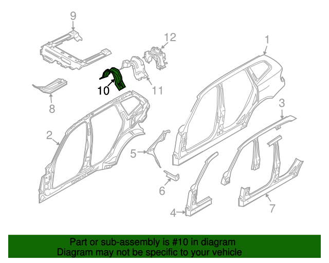 41123405032 - 2004-2010 BMW X3 Center Reinforced (41-12-3-405-032 ...