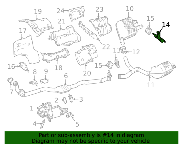 205-490-26-40 - Muffler Rear Bracket 2015-2023 Mercedes-Benz ...