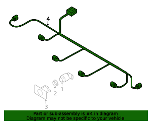 2020-2021 Audi A8 Quattro Parking Aid System Wiring Harness 4N0-971-095 ...