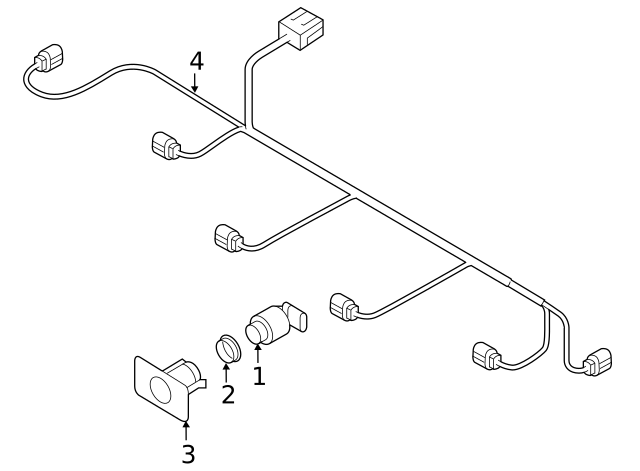2020-2021 Audi A8 Quattro Parking Aid System Wiring Harness 4N0-971-095 ...