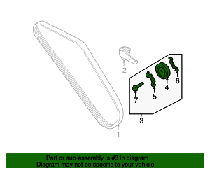 Genuine Serpentine Idler Pulley for 2002-2009 Hyundai | Part# 25286 ...