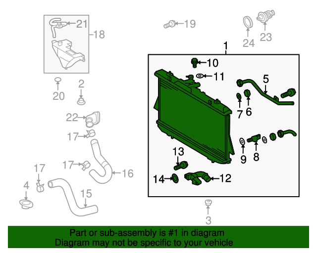16041-0V050 - Radiator Assembly - 2010-2013 Toyota Highlander | OEM ...