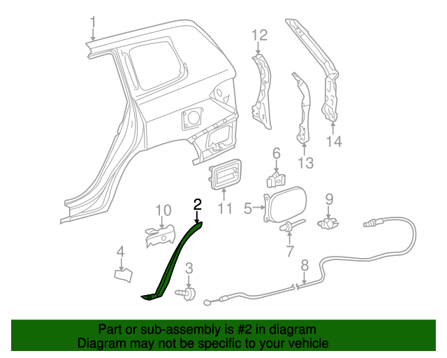 2008-2013 Toyota Highlander Seal 61667-0E030 | OEM Parts Online