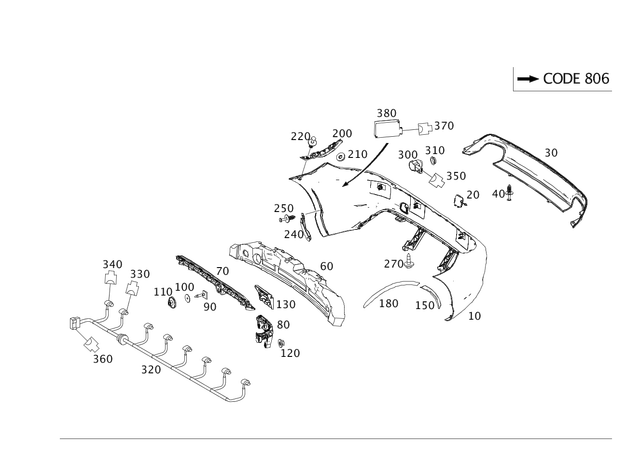 2012-2020 Mercedes-Benz Basic Carrier, Bumper 172-885-17-65 | MB OEM Parts