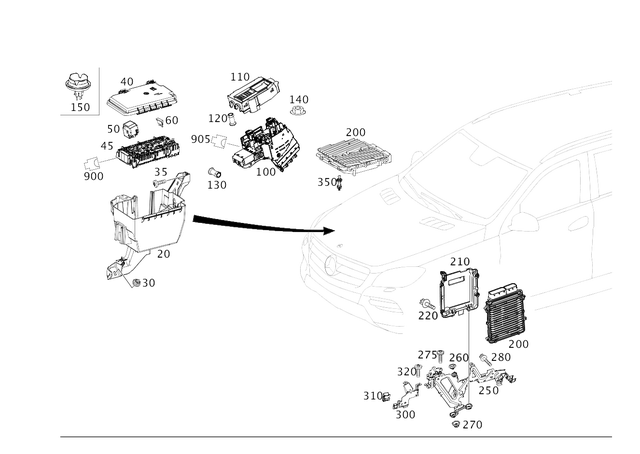 166-546-07-80 - Cable Guide 2012-2019 Mercedes-Benz | Mercedes-Benz USA ...