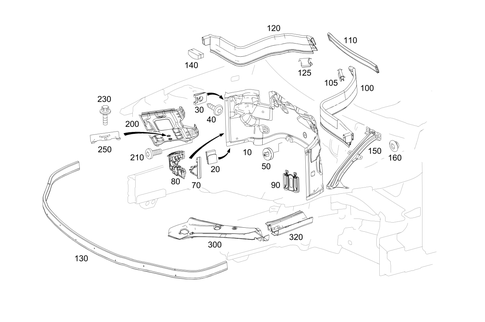 Engine Compartment Partition Wall, Wheel Well Detachable Parts for 2015 ...