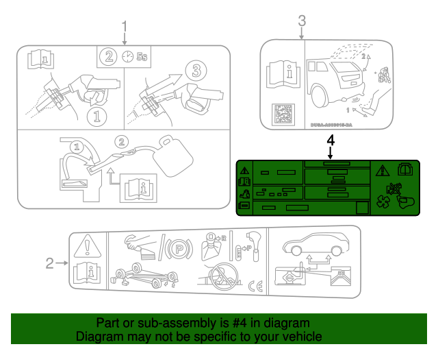Ford FJ7Z-1503050-A - Warning Label - 2015-2019 Lincoln MKC | OEM Ford Part