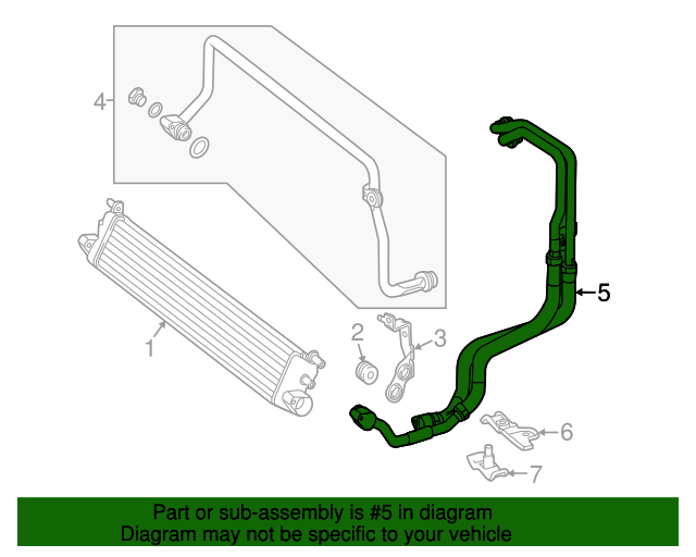 205-500-27-72 - Engine Oil Cooler Line 2015-2018 Mercedes-Benz C 300 ...