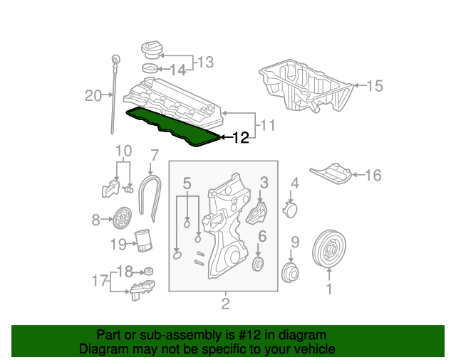2006-2020 Honda Gasket, Head Cover 12341-RNA-A01 | Honda Parts Online