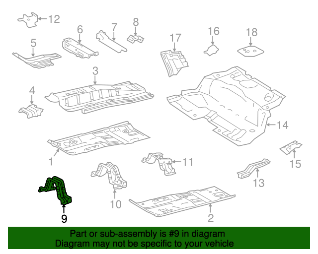2007-2019 Toyota Floor Reinforced 58114-52071 | Toyota Parts Center
