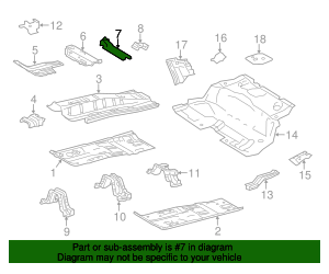 57454-52012 - Floor Pan Cross-Member - 2011-2019 Toyota | OEM Genuine ...