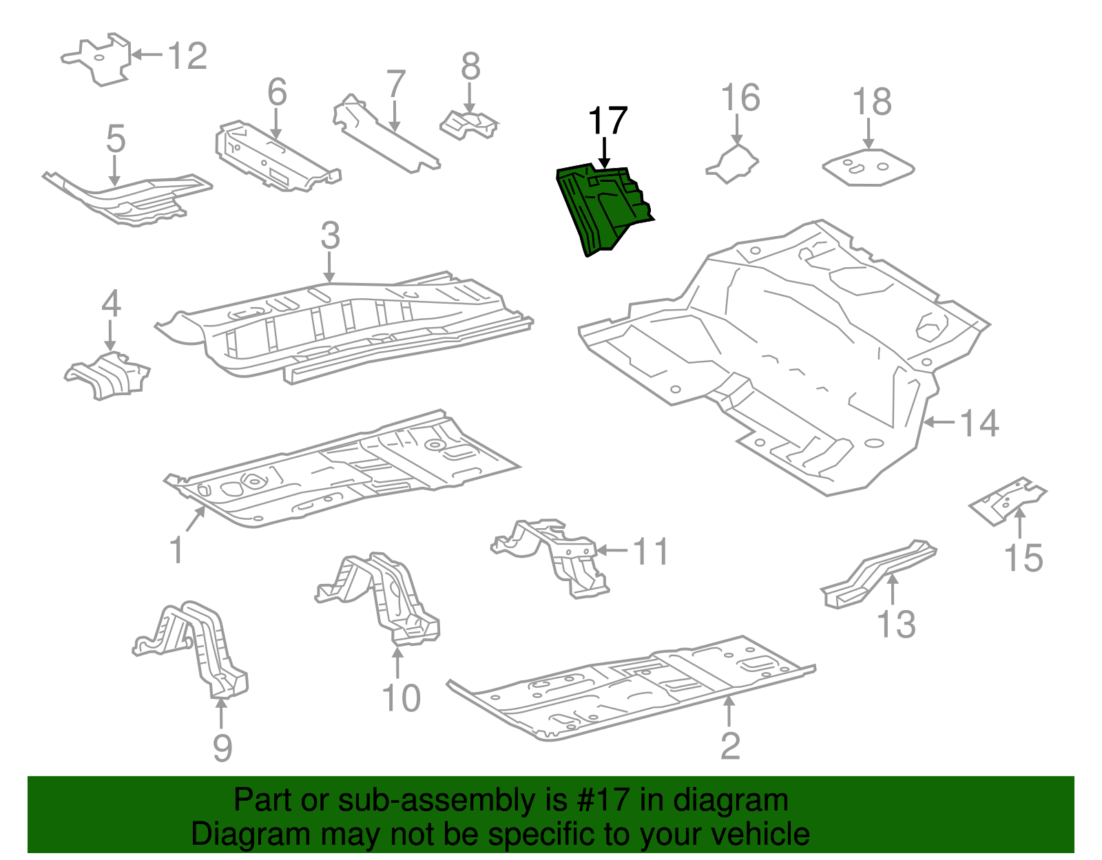 2007-2013 Toyota Floor Reinforced 57044-52041 | Toyota Parts Center