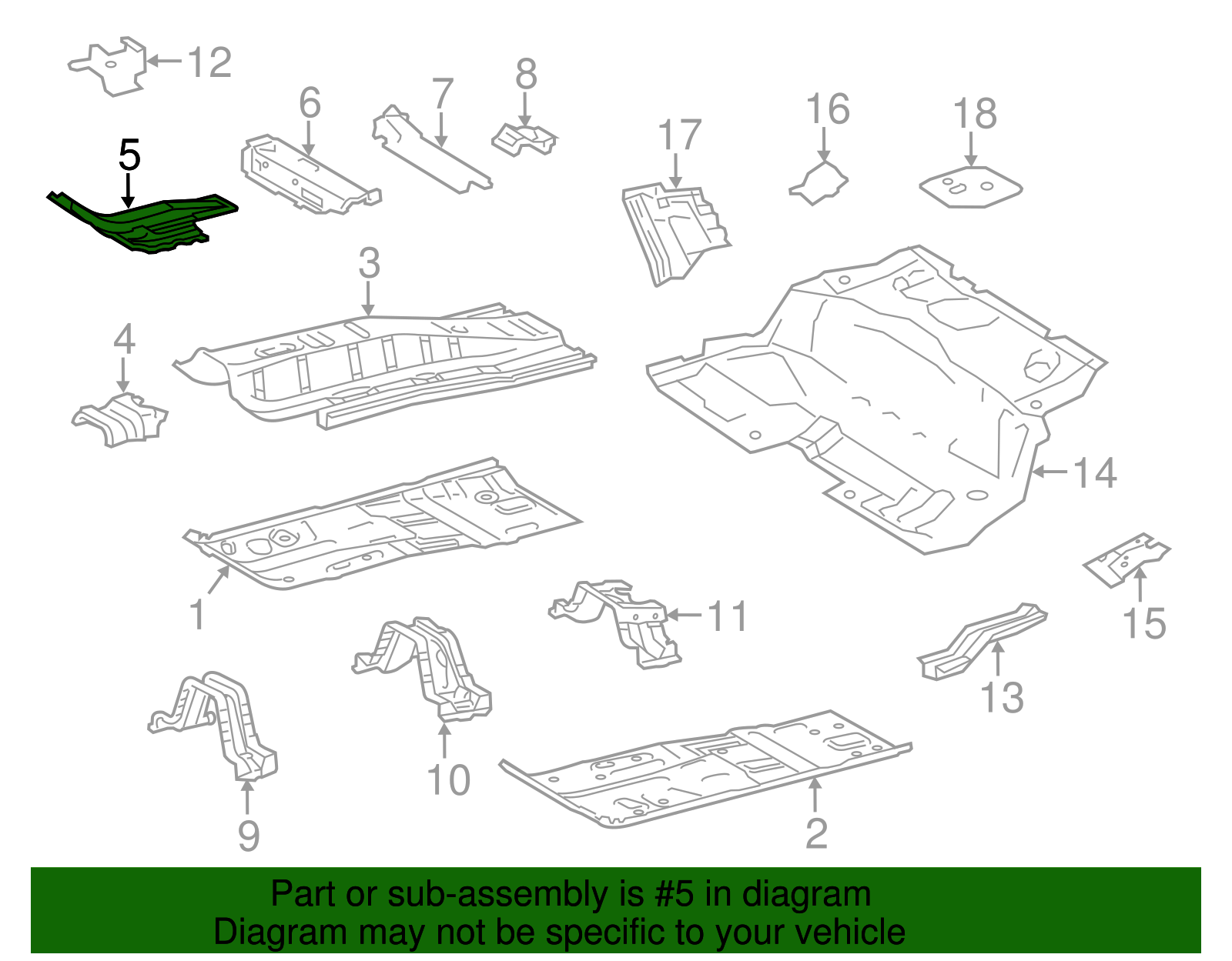 2015-2019 Toyota Prius C Floor Reinforced 57044-52043 | Toyota San ...