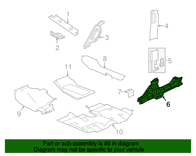Molding-B Pillar - Driver's Side (LH) 6BM25TX7AF | TascaParts.com