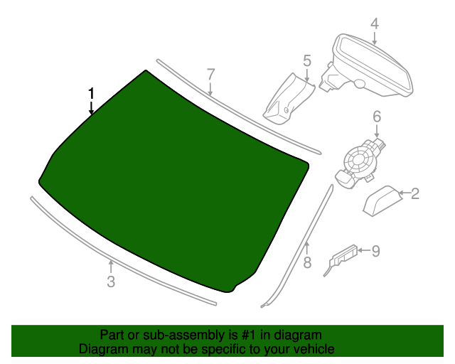 51317258069 - 2012-2019 BMW Windshield Glass (51-31-7-258-069) | BMW of ...