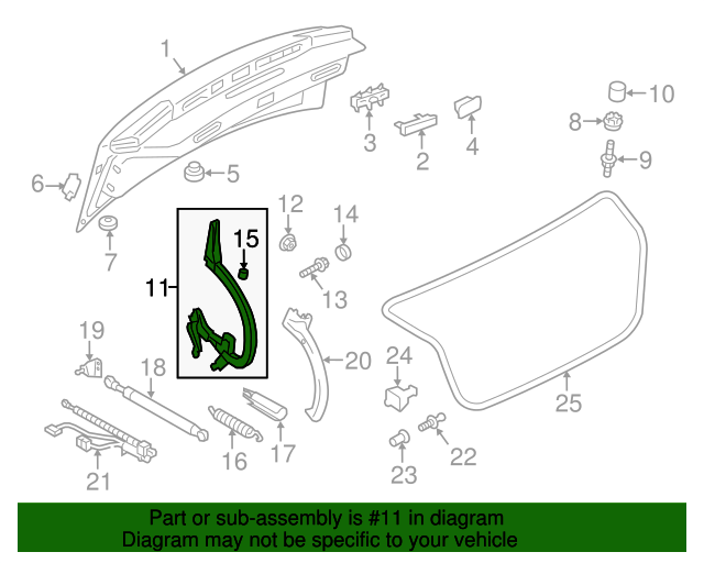 4G5-827-302-B - Deck Lid Hinge 2012-2018 Audi | Audi OEM Parts