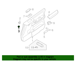 1990-2021 Nissan Door Trim Panel Grommet 01281-00111 | Nissan Parts Plus