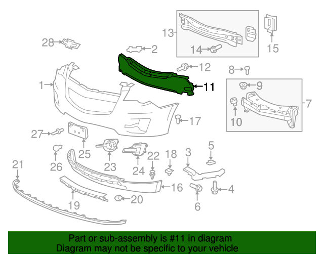 2010-2015 Chevrolet Equinox Front Bumper Energy Absorber 22989641 GM ...
