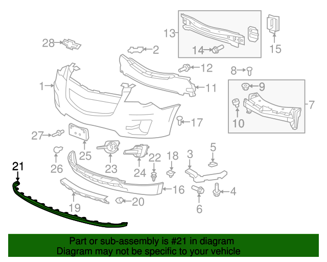 2012-2017 Chevrolet Equinox Front Bumper Fascia Air Deflector 20849309 ...