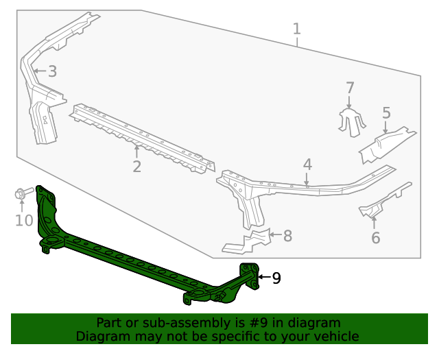2016-2024 Chevrolet Malibu Front End Lower Tie Bar 22978216 GM ...