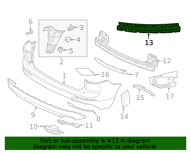 2018-2020 Volvo XC60 Bumper Impact Absorber 31407983 | TascaParts.com