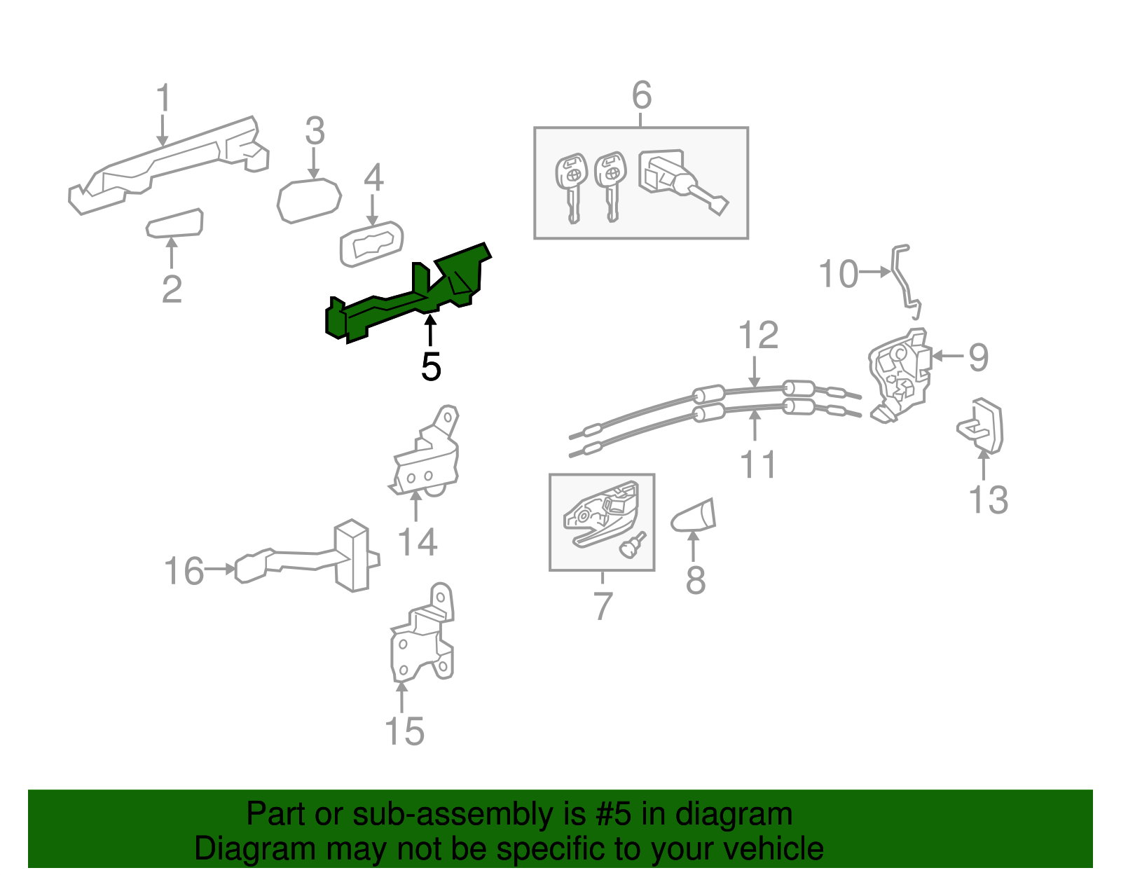 2012-2017 Toyota Handle Base 69201-06070 | Toyota Parts Center