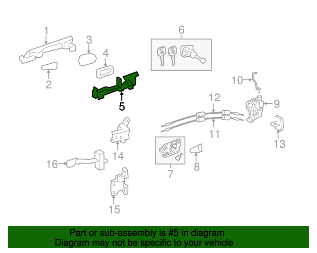 2012-2017 Toyota Exterior Door Handle Base 69202-06080 ...