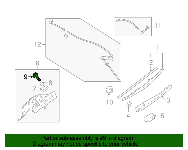 2006-2014 Subaru Wiper Motor Pilot Bolt 904586009 | Subaru Parts Guys