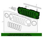 2007-2017 Jeep Wrangler Grille 68046306AC | TascaParts.com
