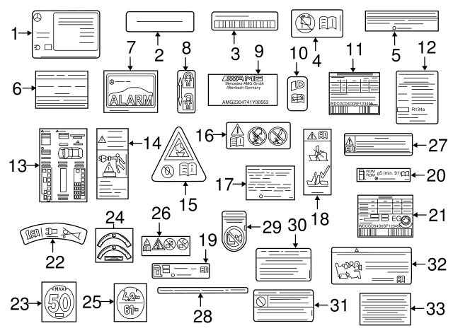 292-584-05-00 - Caution Label 2016 Mercedes-Benz GLE 63 AMG® S ...