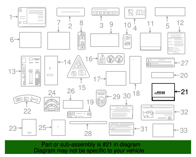 292-584-05-00 - Caution Label 2016 Mercedes-Benz GLE 63 AMG® S ...
