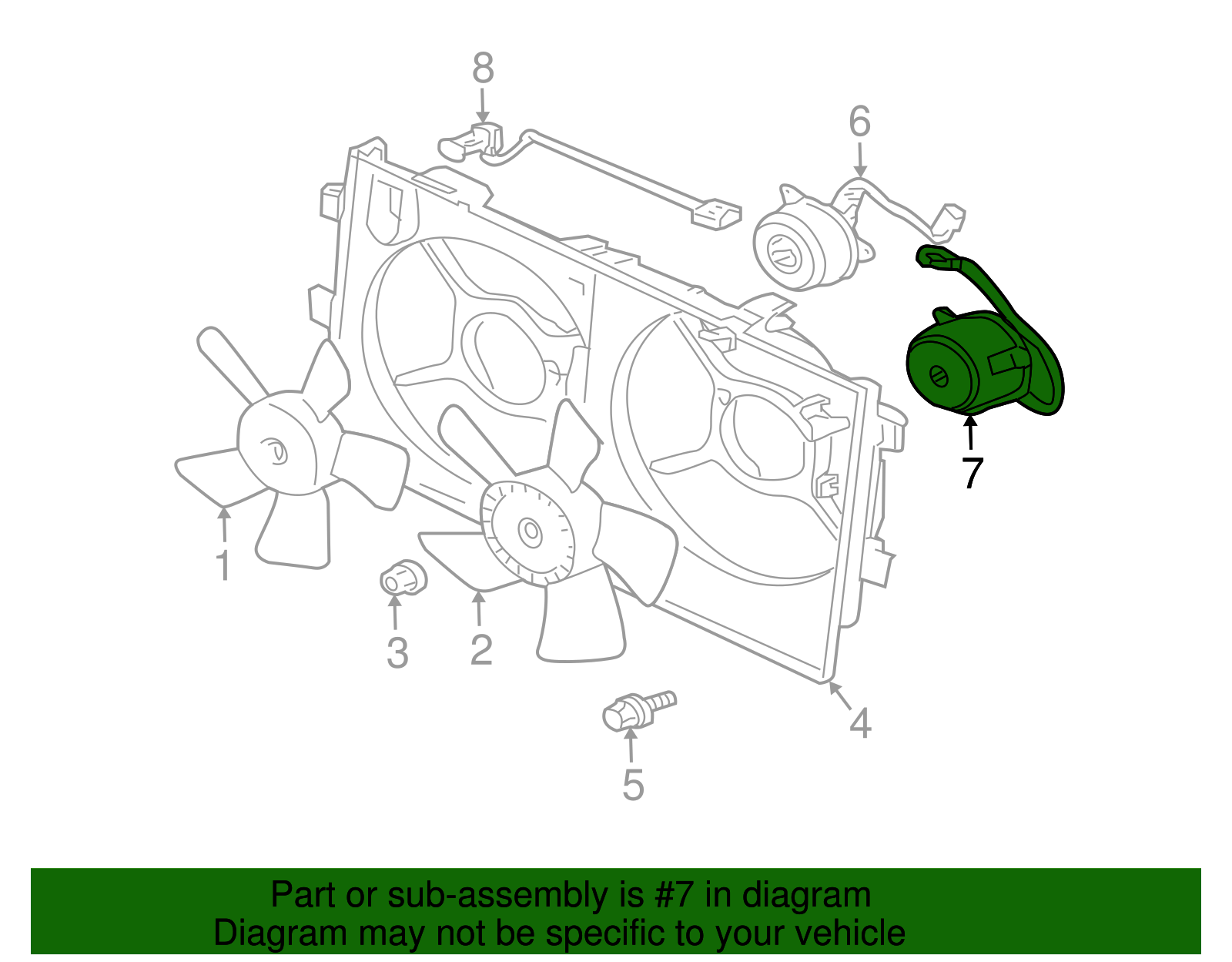 2009-2013 Mitsubishi Outlander Fan Motor 1355A141 | Mitsubishi Parts ...