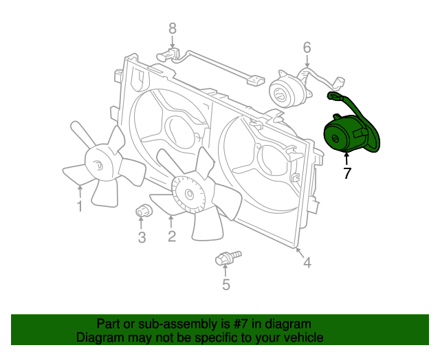 2009-2013 Mitsubishi Outlander Fan Motor 1355A141 | Mitsubishi Parts ...