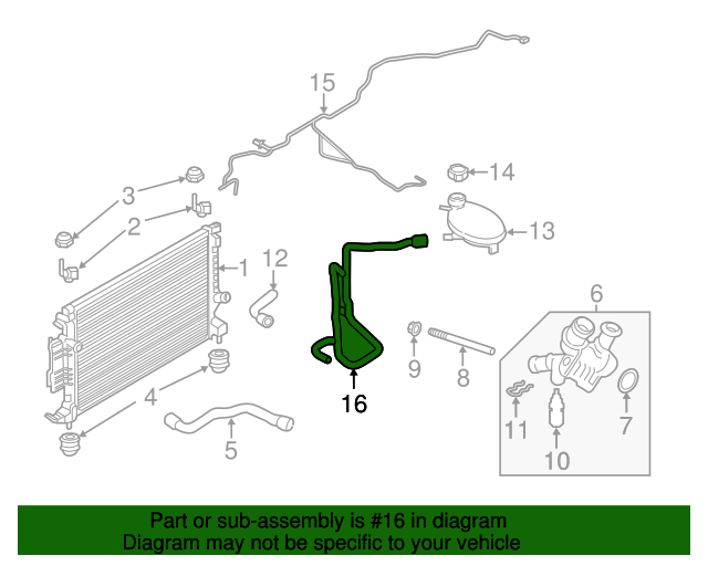 2017-2019 Ford Escape Water Hose Assembly F1FZ-8075-D | OEM Parts Online