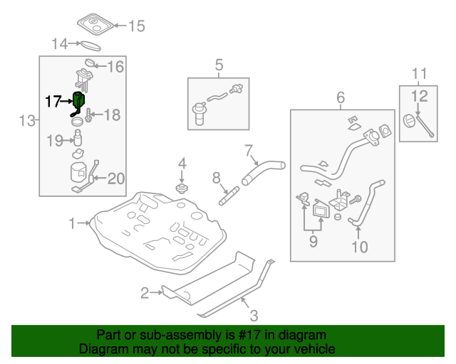 2014-2017 Hyundai Azera Fuel Filter 31112-3R600 | QuirkParts